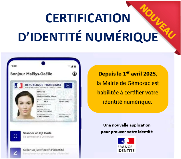 Certification d’identité numérique – Gémozac